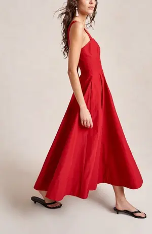 LA LIGNE Myrtle Fit-and-flare Midi Dress - Lipstick