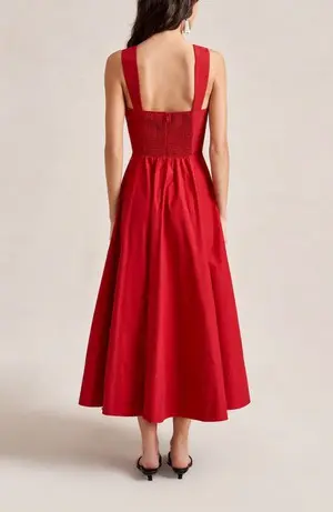 LA LIGNE Myrtle Fit-and-flare Midi Dress - Lipstick