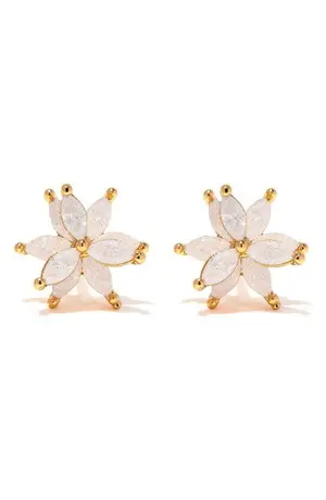 GIRLS CREW Floral Stud Earrings - Gold