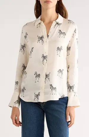 Rails Saige Zebra Print Button-up Shirt