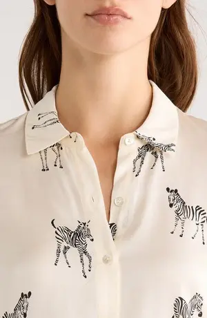 Rails Saige Zebra Print Button-up Shirt