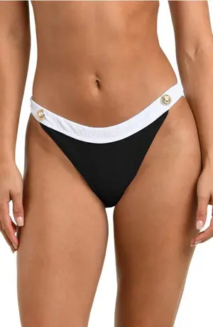 L'AGENCE Color Block Bikini Bottom - Black