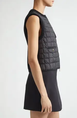 Moncler Knit & Quilted Down Vest