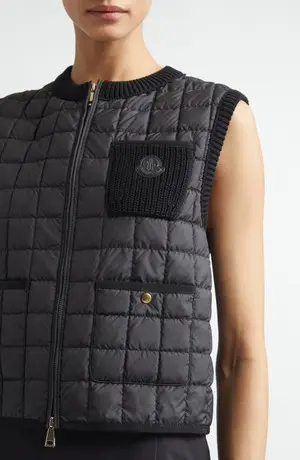 Moncler Knit & Quilted Down Vest
