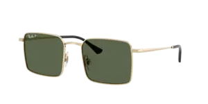 Ray-ban Unisex Silver Frame Sunglasses Dark Green Polarized