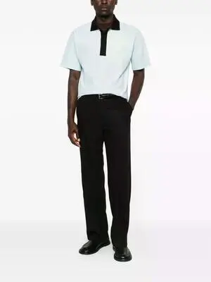 LANVIN Short-sleeve Contrast Polo Shirt - Blue