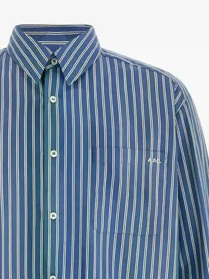 A.p.c. Malo Striped-pattern Chest-pocket Shirt