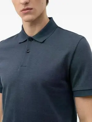 BOSS Textured Short-sleeved Polo Shirt - Blue