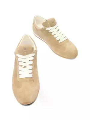 STUART WEITZMAN Suede Lace-up Sneakers - Neutrals