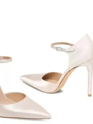 STUART WEITZMAN Crystal-embellished Ankle Strap Pumps
