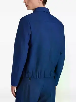 Montedoro Primo Zip-up Wool Bomber Jacket - Blue