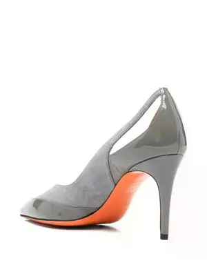 Santoni Cut-out Slingback Pumps - Grey