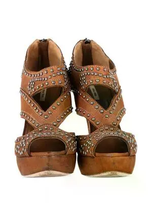 Miu Miu Studded Peep-toe Platform Pumps