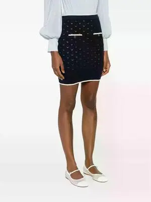 TWINSET Jacquard Diamond Pattern Knit Skirt
