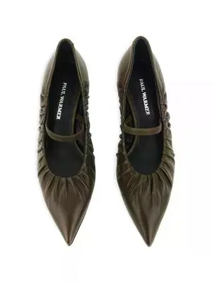 PAUL WARMER Vendome Ruched Strap Pumps