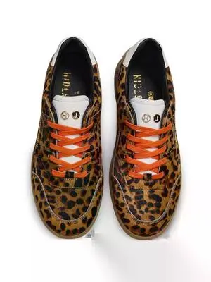 HIDE&JACK Leopard Print Lace-up Sneakers - Brown