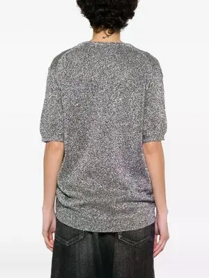 CIRCUS HOTEL V-neck Short Sleeve Top - Grey