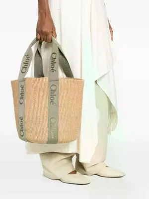 Chloé Logo-strap Tote Bag - Neutrals