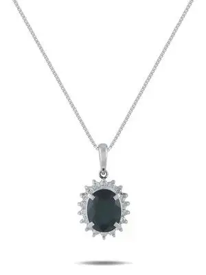 LB EXCLUSIVE Diamond And Sapphire Necklace - Silver