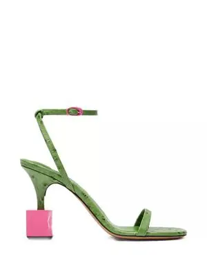 Jacquemus The Bisou Cube-heel Sandals - Green