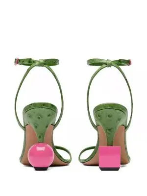 Jacquemus The Bisou Cube-heel Sandals - Green