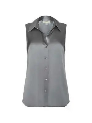 L'Agence Collared Sleeveless Blouse