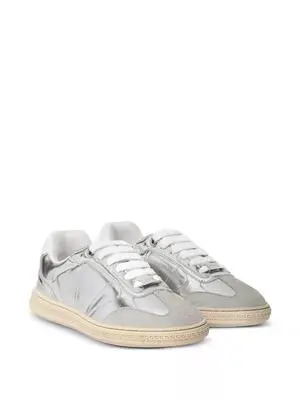 Versace Panelled Metallic Sneakers