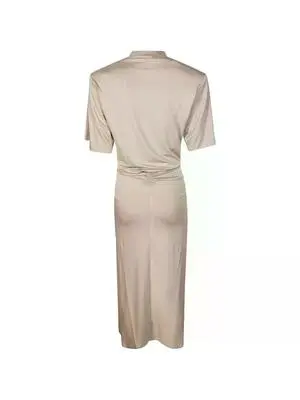 Andamane Ruched Midi Dress - Neutrals