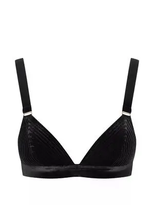 MAISON CLOSE Ribbed Triangle Bra - Black