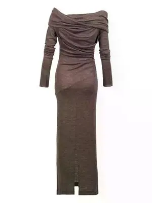 ENTIRE STUDIOS Off-shoulder Draped Wool Maxi Dress