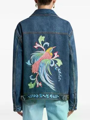 Etro Embroidered Zip Denim Jacket