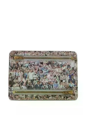 BLESS Faces-print Clutch Bag - Neutrals