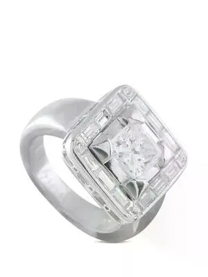 LB EXCLUSIVE Diamond Square Ring - Silver
