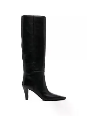 Saint Laurent Square Toe Leather Boots