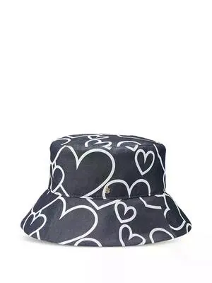 MAISON MICHEL Harper Heart-patterned Bucket Hat - Blue