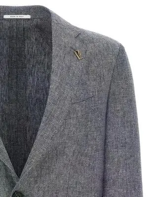 Pal Zileri Chevron-pattern Single-breasted Blazer