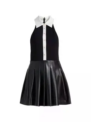 Alice + Olivia Collared Pleated Mini Dress