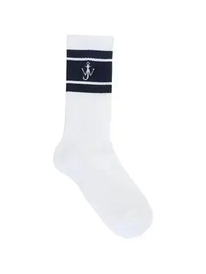JW Anderson Logo Print Socks - White