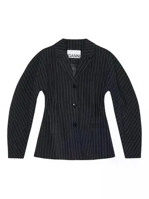 GANNI Pinstripe Button-fastening Blazer