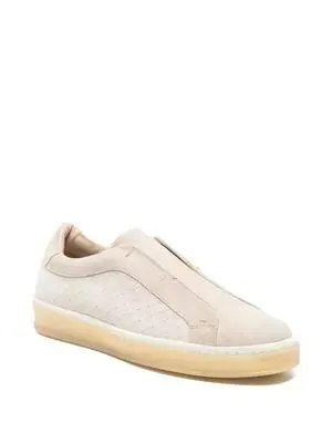 Eleventy Quilted Leather Sneakers - Neutrals