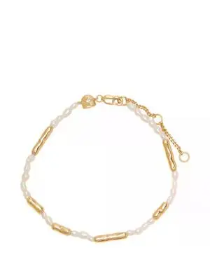 ASTRID & MIYU 18k-plated Sterling Silver Pearl Bracelet - Gold