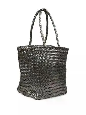 Dragon Diffusion Small Woven Basket Tote Bag - Grey