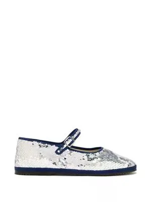 CAPULETTE Bambina Pietra Mary Jane Ballet Flats - Silver