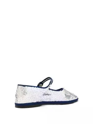 CAPULETTE Bambina Pietra Mary Jane Ballet Flats - Silver