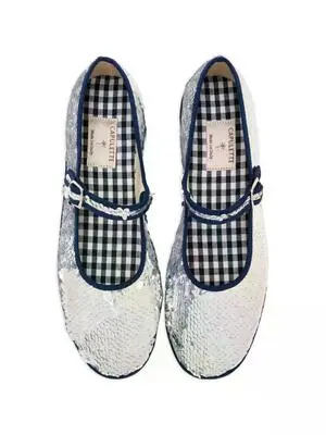 CAPULETTE Bambina Pietra Mary Jane Ballet Flats - Silver