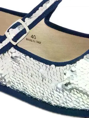 CAPULETTE Bambina Pietra Mary Jane Ballet Flats - Silver