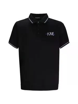 Karl Lagerfeld Logo-detail Polo Shirt - Black