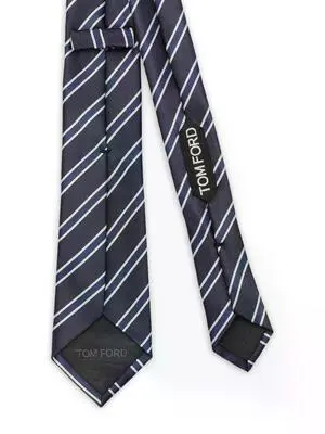 TOM FORD Striped Neck Tie - Blue