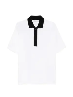 LANVIN Contrast-trim Polo Shirt - White