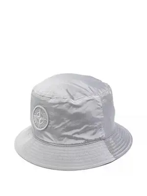 Stone Island Logo Patch Bucket Hat - Grey